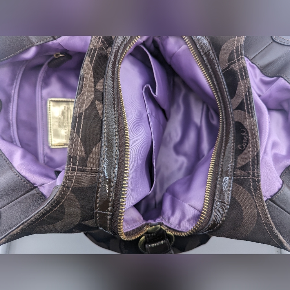 Coach Maggie Brown Signature C Monogram Hobo Shoulder… - Gem